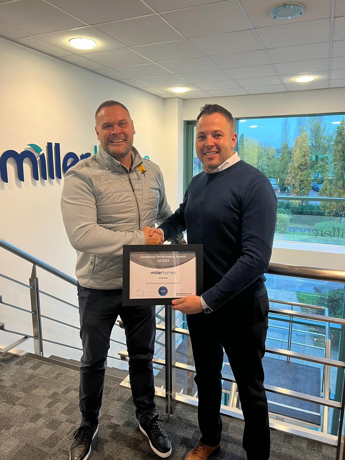 Contractor Performance Award 2023 Win for K&K Brickwork